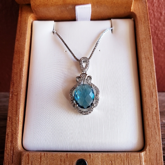 Jewelry | London Blue Topaz Silver Necklace | Poshmark